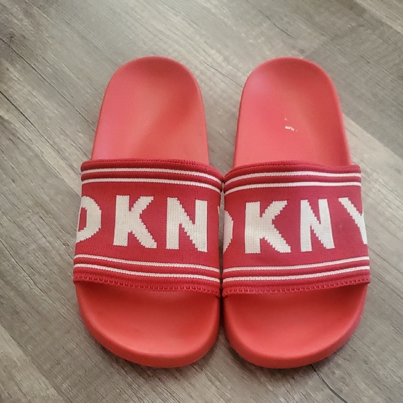 Dkny | Shoes | Dkny Red Slide Sandals | Poshmark